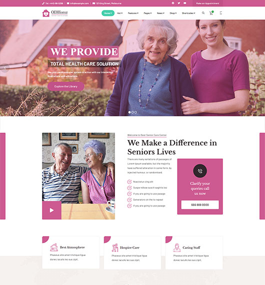 Odhomz - Senior Care HTML Template