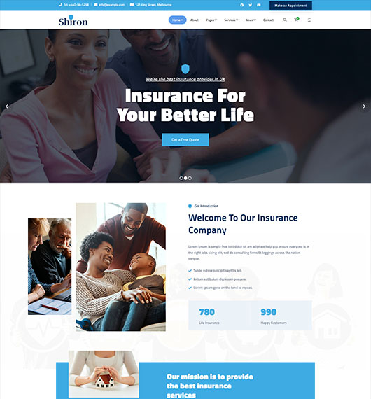 Shiron - Health & Insurance HTML Template